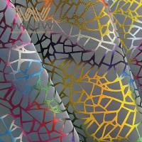 China Mirror Rainbow Spider Web PU Waterproof Leatherette Material for Ball for sale