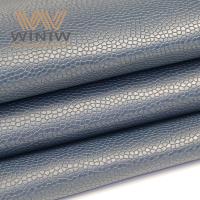 China Navy Blue Faux Embossed Leather Fabric professional supply 	material pu leather for sale