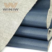 China Navy Blue Faux Embossed Leather Fabric professional supply 	material pu leather for sale
