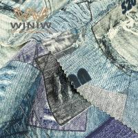 China Jeans Pattern Faux Leather Embossed Fabric For Garments Pu Coated Leather for sale