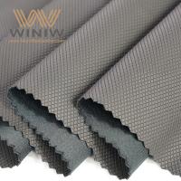 China Gray Diamond Patterned Faux Leather For Gloves Vegan Friendly Embossed Fabric for sale