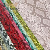 China Colorful Faux Snake Skin Fabric for Bags genuine leather sewing products for sale