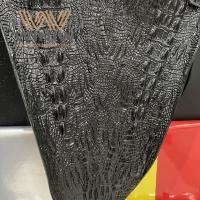 China Black Faux Leather Crocodile Fabric For Bags Selling Products Ready To Ship for sale