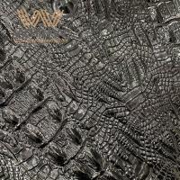 China Black Faux Leather Crocodile Fabric For Bags Selling Products Ready To Ship for sale