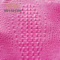 China Flash Dance Purple Pink Crocodile Skin Leather Microfiber Leather Fabric Material Microfiber for sale