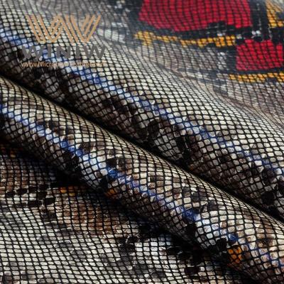 China Bags Snake Skin Embossed Leather Moving Forward Abrasion Resistance for sale