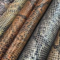 China Custom Artificial Snake Skin Vinyl Fabric Bag Makers Real Snake Skin for sale