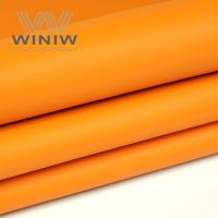 China Microfiber Fluorescent Orange Printed Faux Leather Sheets For Couch Decoration for sale