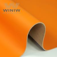 China Microfiber Fluorescent Orange Printed Faux Leather Sheets For Couch Decoration for sale