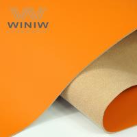 China Microfiber Fluorescent Orange Printed Faux Leather Sheets For Couch Decoration for sale