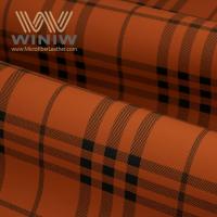 China Animal Rights Tartan Check 2mm Faux Leather For Furniture Faux Patent Leather Fabric for sale