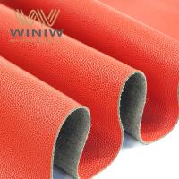 China Red Basketball Skin Pattern Polyurethane Vegan Leather World Of Fashion Classic Look for sale