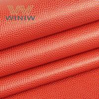 China Red Basketball Skin Pattern Polyurethane Vegan Leather World Of Fashion Classic Look for sale