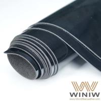 China Black Vinyl Patent Leather for Shoes Upper 	glitter pu leather for sale