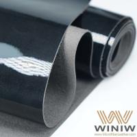 China 0.8 Mm Pu Black Vinyl Patent Fabric Water Resistant for sale