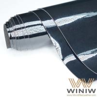 China Microfiber PU TPU Metallic Patent Synthetic Leather For Shoes for sale