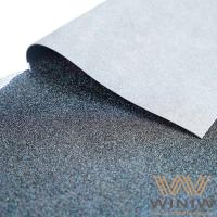 China Blue Shiny Microfiber Patent Leather Fabric For Shoes for sale