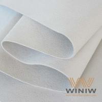 China Good Elasticity White Suede PU Leather Microfiber Shoe Lining for sale
