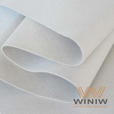 China Good Elasticity White Suede PU Leather Microfiber Shoe Lining for sale
