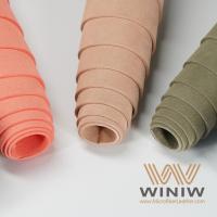 China 1.2mm Microfiber Suede Leather PU Upper Material Shoes Leather for sale