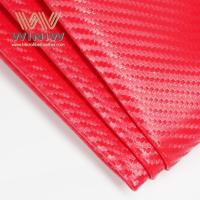 China Red Carbon Fiber Artificial Leather Cloth Ice Hockey Gloves Leather for sale