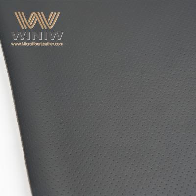 China 1.2mm Black Perforated micro leather Car Door Upholstery Fabric Material for sale