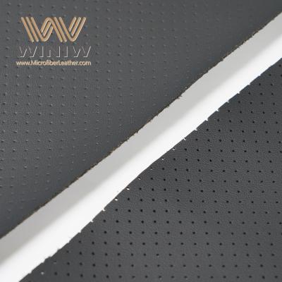 China Black Perforated Micro Fiber Faux Leather Automotive Upholstery Fabric for sale