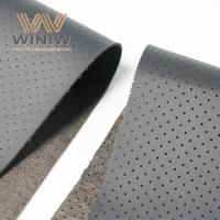 China Black Perforated Micro Fiber Faux Leather Automotive Upholstery Fabric for sale