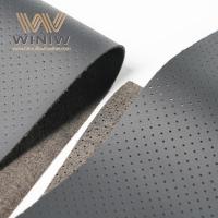 China Black Perforated Micro Fiber Faux Leather Automotive Upholstery Fabric for sale