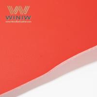 China Red Micro fiber Faux Vegan Leather Upholstery Fabric For Cars for sale