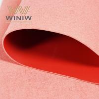China Red Micro Synthetic Car Leather PU Material Upholstery Fabric for sale