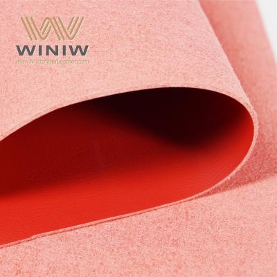 China Red Micro Synthetic Car Leather PU Material Upholstery Fabric for sale