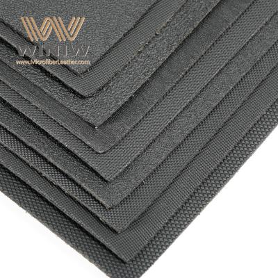 China Black Microfiber Artificial Leather Material Safety Footwear Making Leather for sale