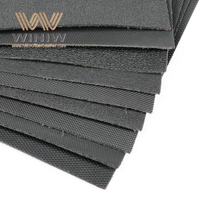 China Black Faux Microfiber Leather Upper Material For Safety Shoes for sale