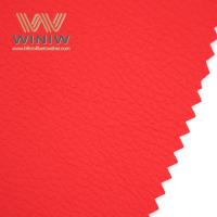 China 1.2mm Red Micro Fiber Synthetic Leather Car Upholstery Material for sale