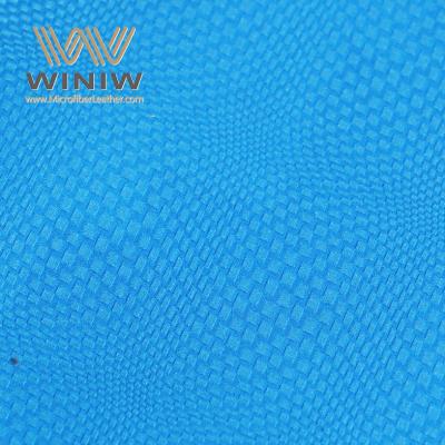 China 1.4mm Blue Micro Artificial PU Leather Fabric For Shoes Upper for sale
