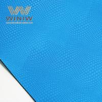 China 1.4mm Blue Micro Artificial PU Leather Fabric For Shoes Upper for sale