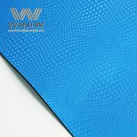 China 1.4mm Blue Micro Artificial PU Leather Fabric For Shoes Upper for sale