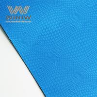 China 0.8mm Blue Micro PU Upper Material Vegan Leather In Shoes Making for sale