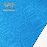 China 0.8mm Blue Micro PU Upper Material Vegan Leather In Shoes Making for sale