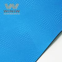 China 0.8mm Blue Micro PU Upper Material Vegan Leather In Shoes Making for sale