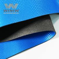 China 0.8mm Blue PU Microfiber Upper Leather Fabric Material For Shoes for sale