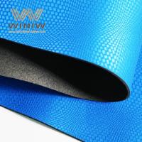 China 0.8mm Blue PU Microfiber Upper Leather Fabric Material For Shoes for sale