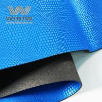 China 0.8mm Blue PU Microfiber Upper Leather Fabric Material For Shoes for sale
