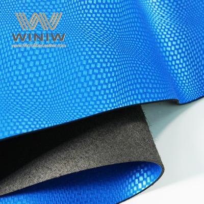 China 0.8mm Blue PU Microfiber Upper Leather Fabric Material For Shoes for sale