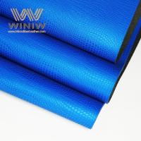 China Blue Faux PU Leather Microfiber Shoes Upper Material for sale