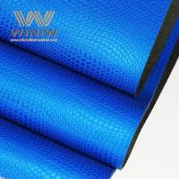 China Blue Faux PU Leather Microfiber Shoes Upper Material for sale