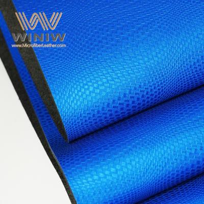 China 0.8mm Thickness Blue Vegan PU Micro Leather Shoe Upper Material for sale