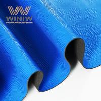 China Blue Microfiber Shoes Upper Leather Material PU Leather For Men for sale