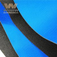 China Blue Microfiber Artificial Leather Upper Material Footwear Making Leather for sale
